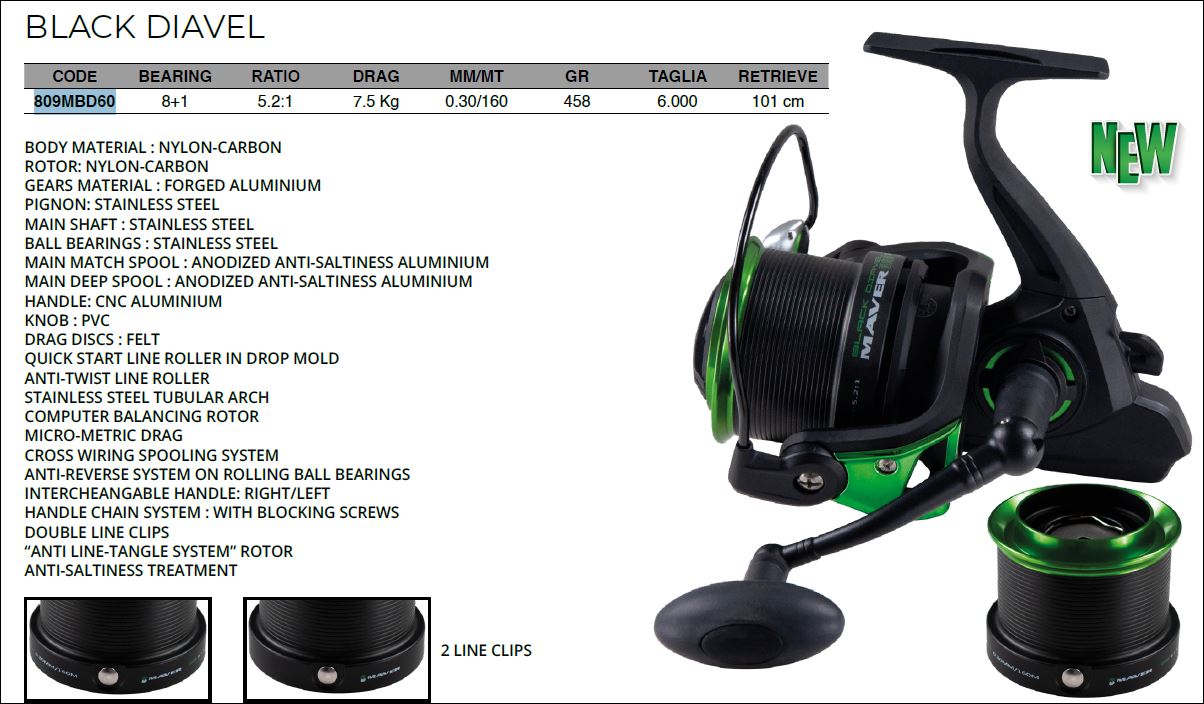 Maver BLACK DIAVEL 6000feeder reel - Žvejo kelias
